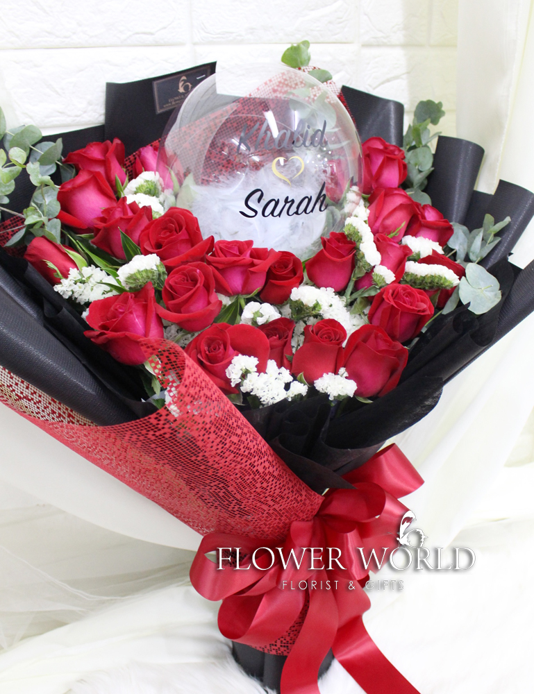 Customised Bubble Balloon | Roses | Online Florist | Florist Subang